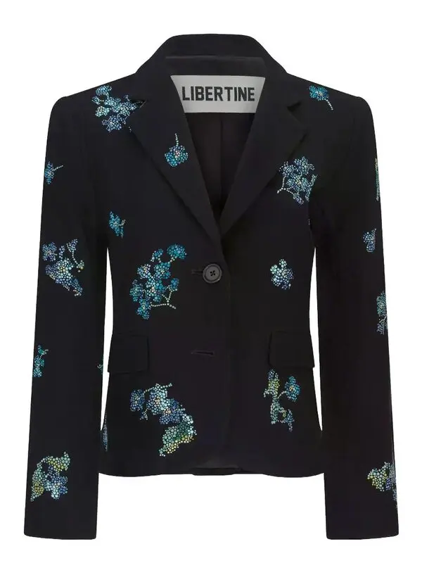 Libertine Bluebell Lane Embellished Wool Blazer - Black