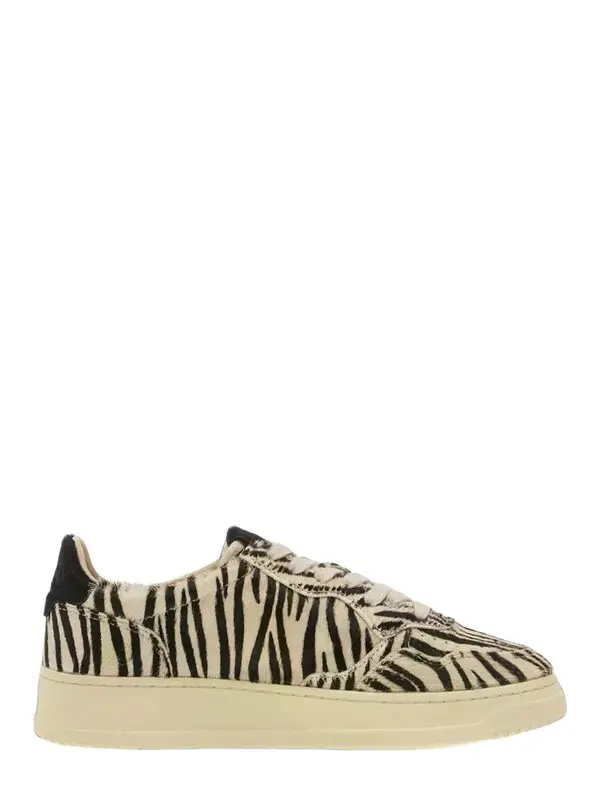 AUTRY Medalist Zebra-print Pony-hair Sneakers - Neutrals