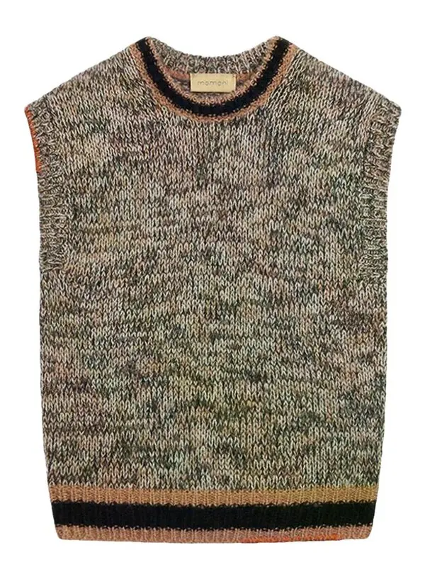 Momoni Cable-knit Embroidered Sleeveless Sweater - Neutrals