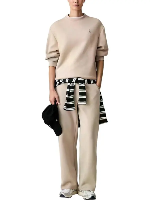 On Logo-print Raglan-sleeve Sweater - Neutrals