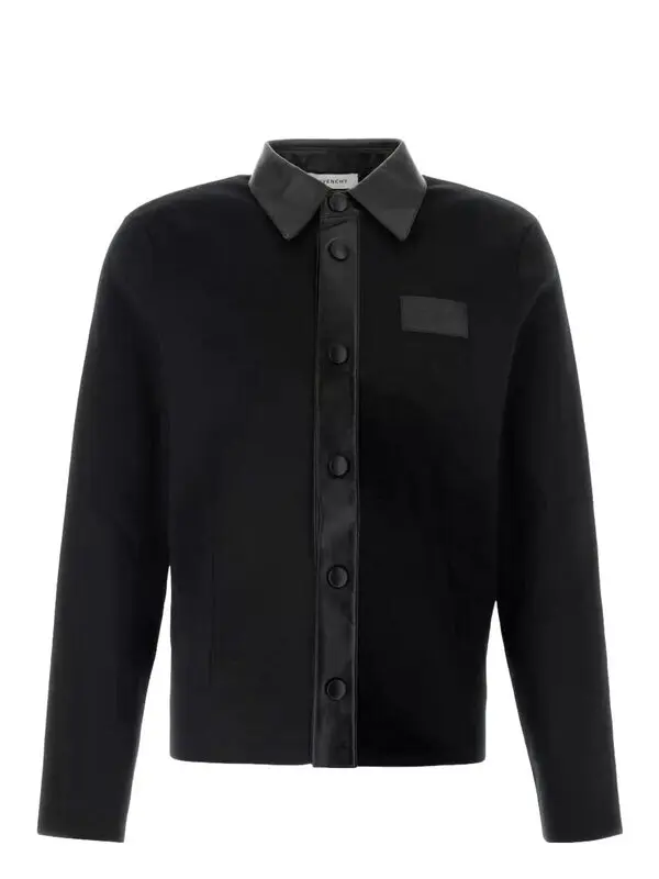Givenchy Leather-trim Panelled Cardigan - Black