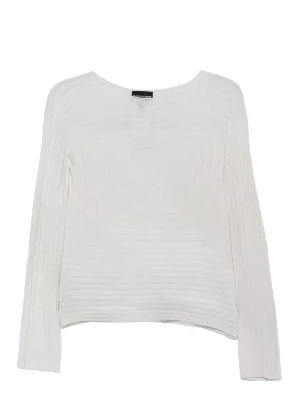 Emporio Armani Ribbed Geometric-knit Sweater - Blue