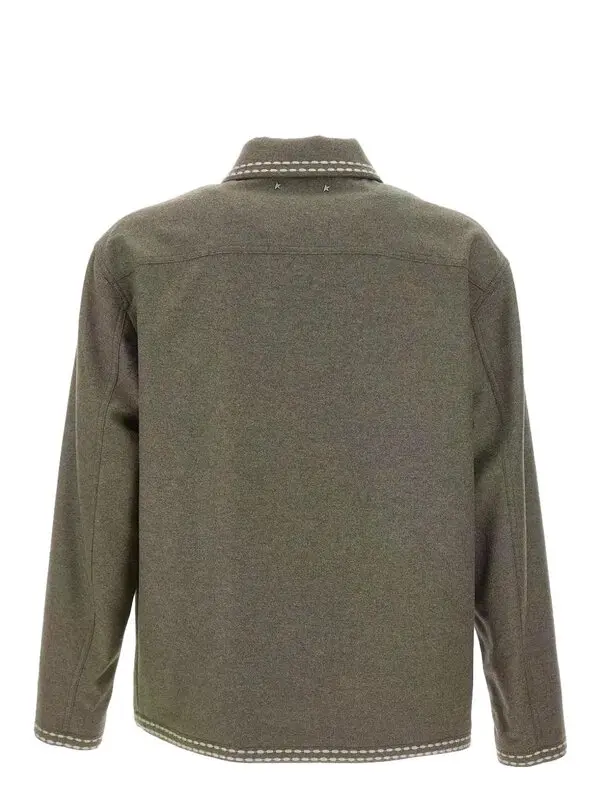 GOLDEN GOOSE Gary Contrast-stitch Jacket - Green