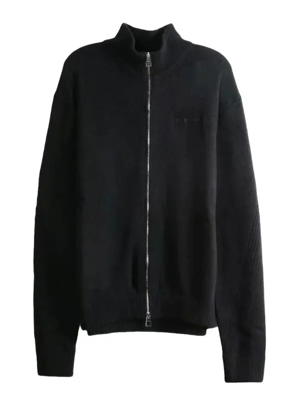 Givenchy Logo-patch Zip-up Sweater - Black
