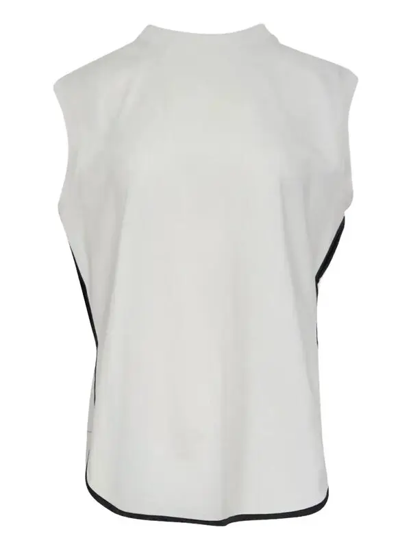 LITKOVSKA Contrast-trim Cotton Sleeveless Tank Top - White