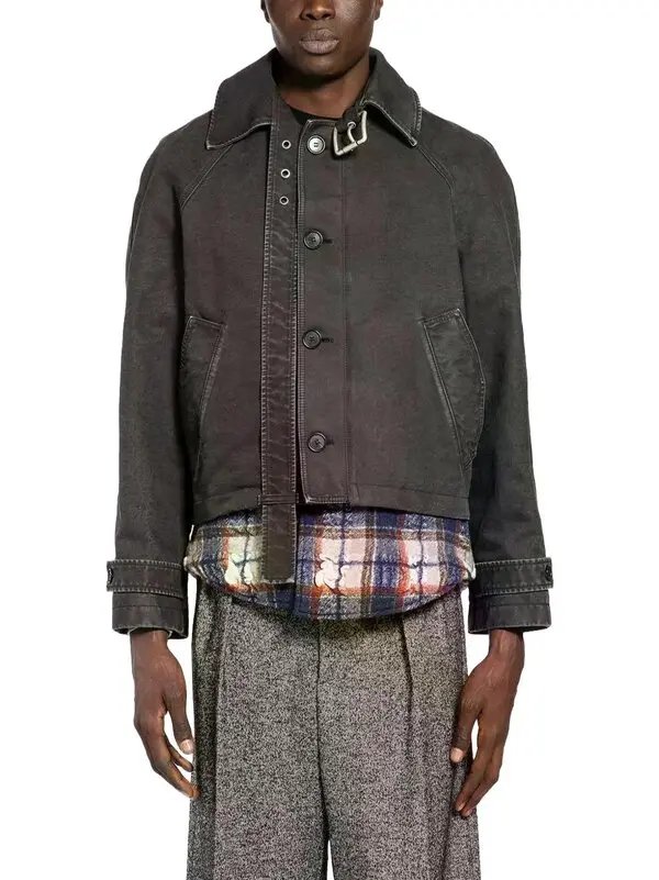 Loewe Belted Button-front Jacket - Grey