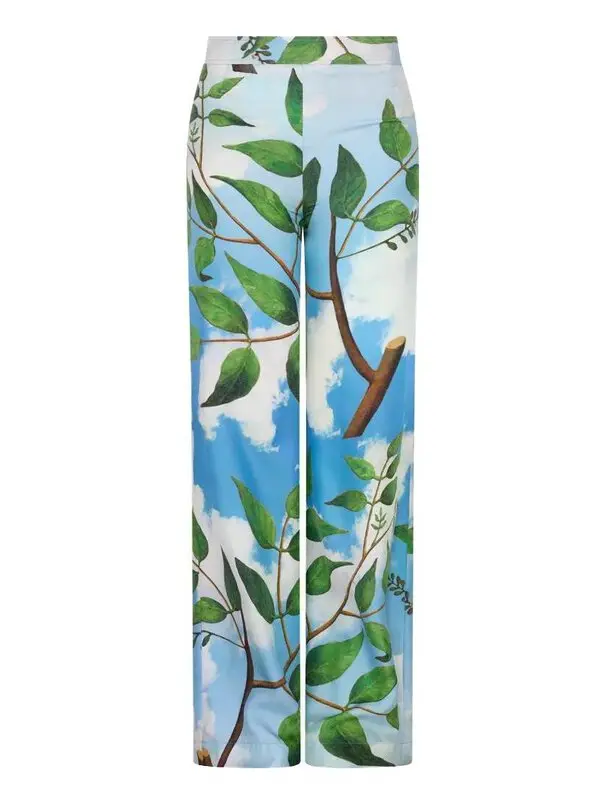 Libertine Magritte Slim Aarons Silk Trousers - Blue