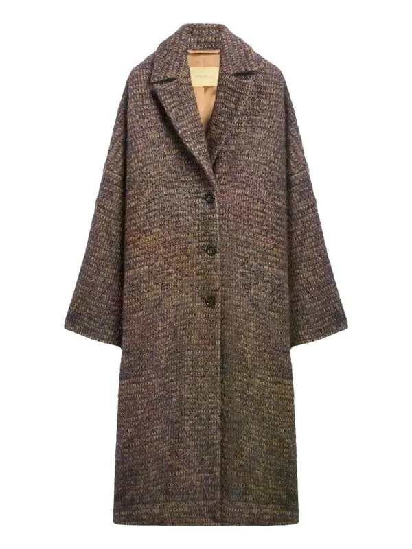 Momoni Danimarca Chevron Bouclé Coat - Brown