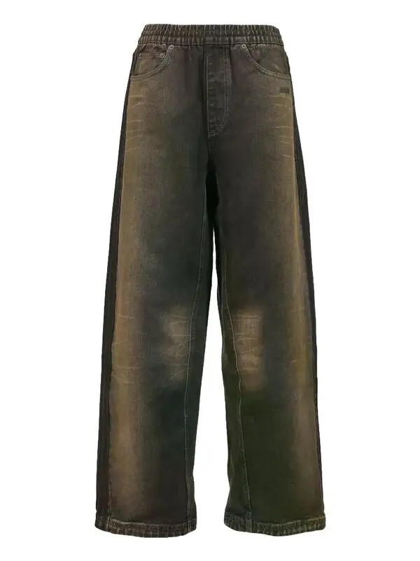 Adidas X Avavav Elasticated-waist Wide-leg Jeans - Grey