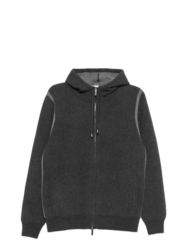 PANICALE Zip-up Drawstring Hoodie - Grey