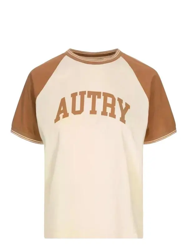 AUTRY Logo Print Raglan Sleeve T-shirt - Neutrals