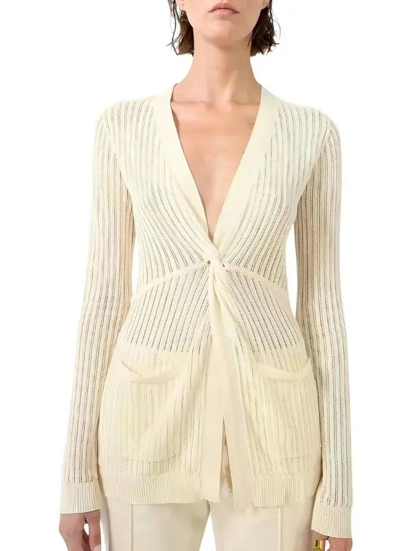 Barbara Bui Tie-front Open-knit Sweater - Neutrals