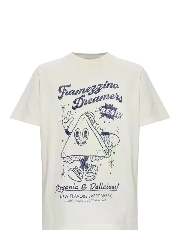 GOLDEN GOOSE Graphic-print Cotton T-shirt - Neutrals