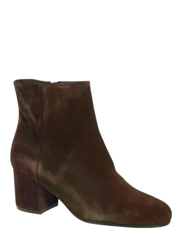 VIA ROMA 15 Suede Logo Plaque Ankle Boots - Brown