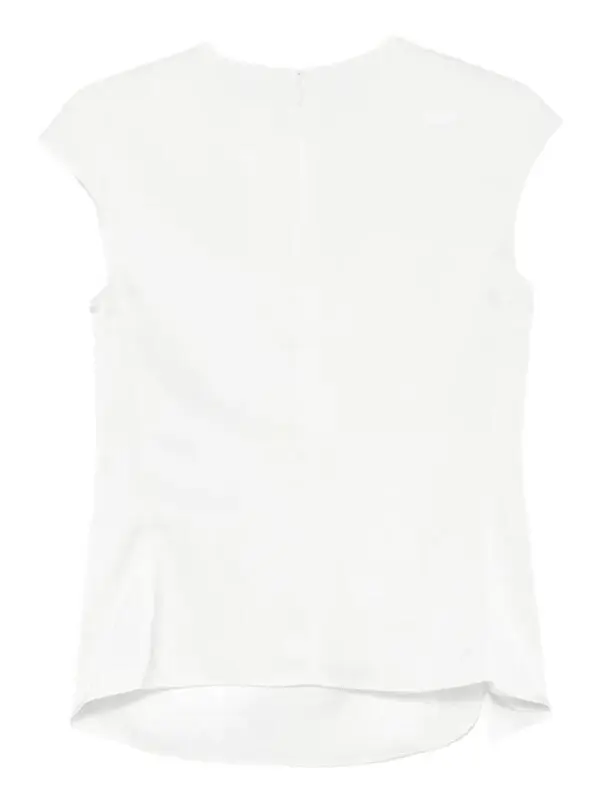 Emporio Armani Pleated Cap-sleeve Blouse - White