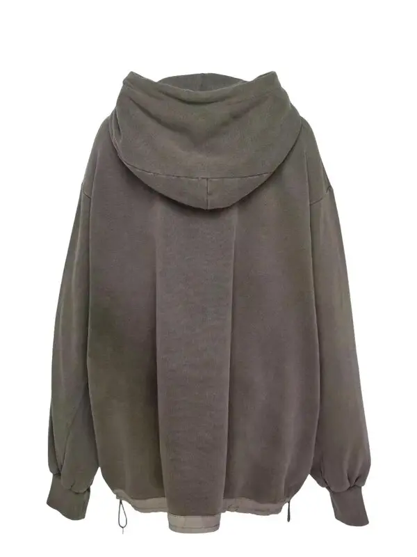 Yohji Yamamoto Drawstring-hem Hoodie Jacket - Brown
