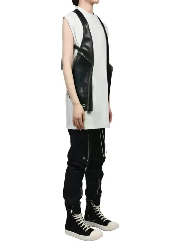 Rick Owens Temple Bauhaus Leather Vest - Black