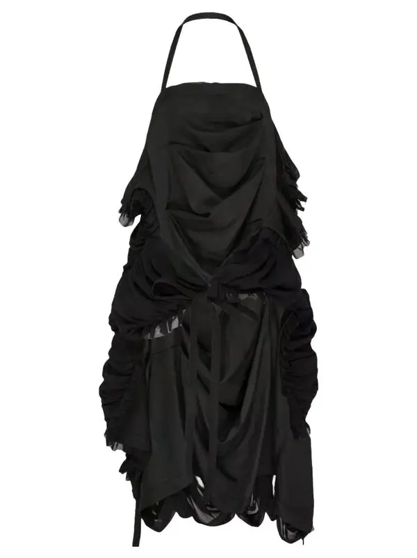 Comme Des Garçons Ruched Tiered Mini Dress - Black