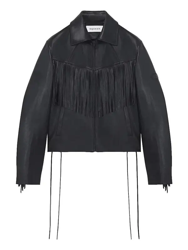 Alexander McQueen Fringe-detail Leather Jacket - Black