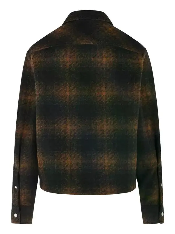 Moncler Checked Zip-up Shirt - Black