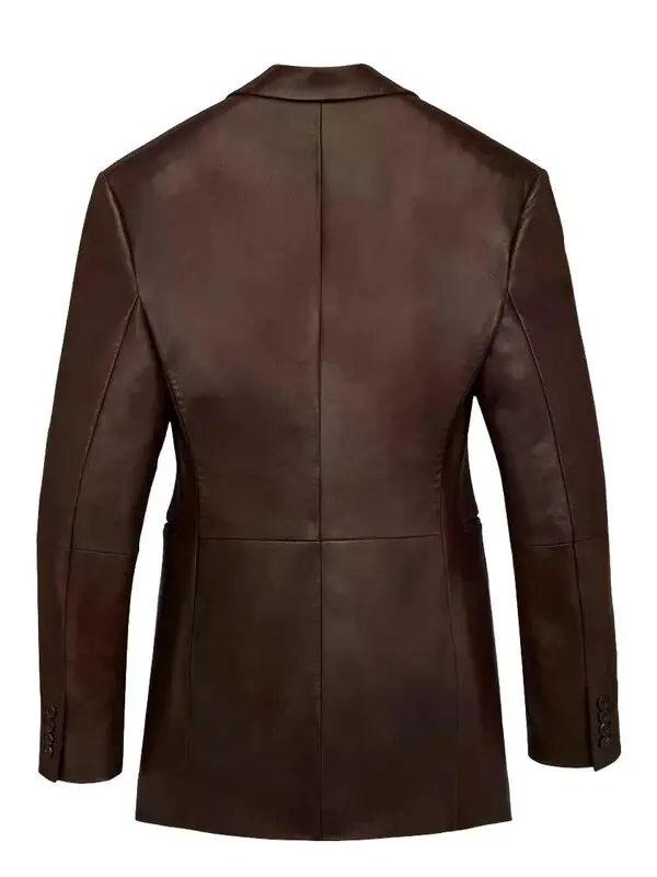 Saint Laurent Peak-lapel Single-breasted Leather Jacket - Brown