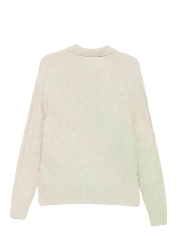 Jacob Cohen Basket-weave Long-sleeve Polo Shirt - Neutrals