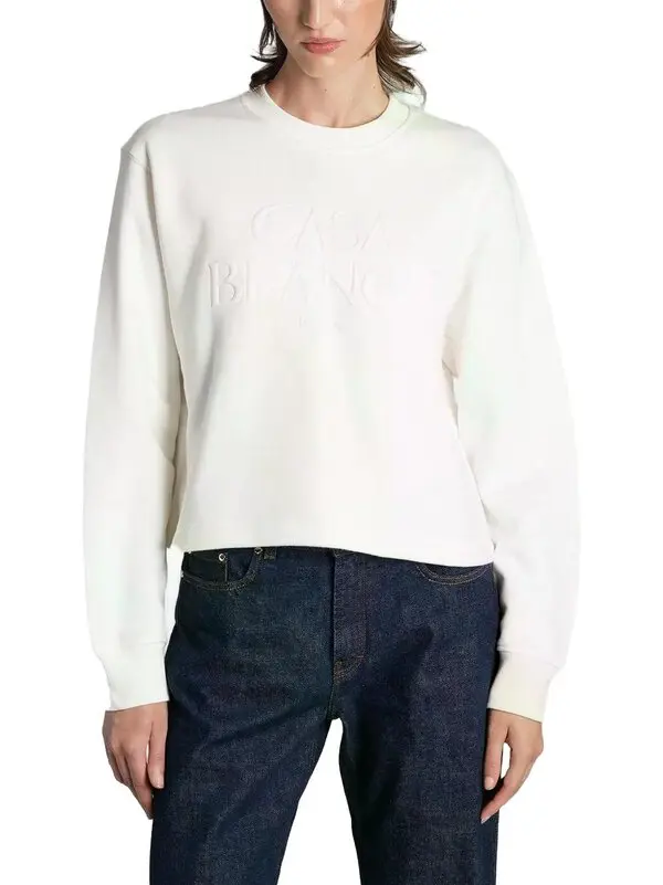 Casablanca Logo Embroidered Sweatshirt - White