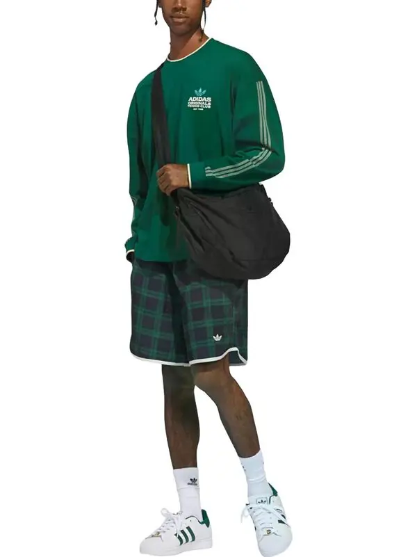Adidas Plaid Track Shorts - Blue