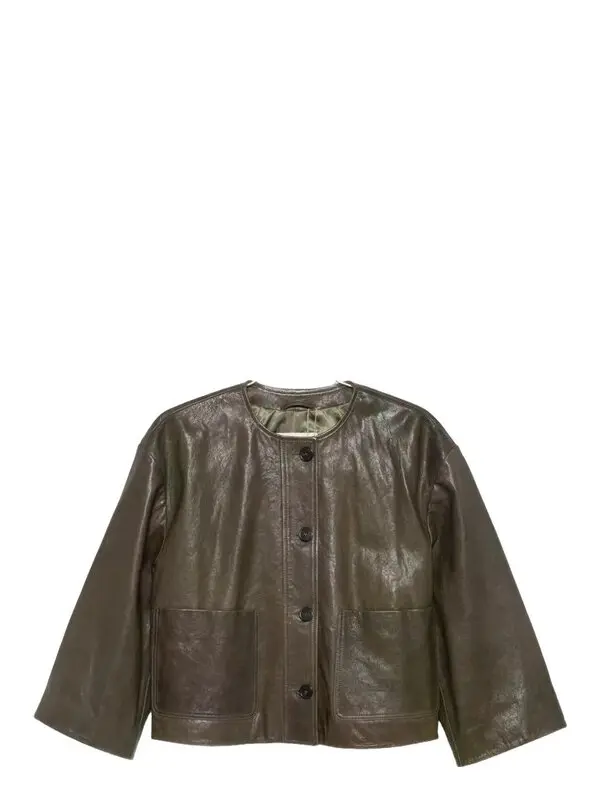Max Mara Button-up Wide-sleeve Jacket - Brown