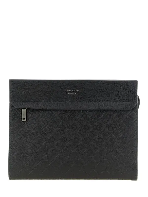 FERRAGAMO Monogram' Pouch - Black