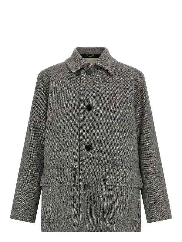 Dries Van Noten Randale" Wool Coat With Multicolor Accents - Gray