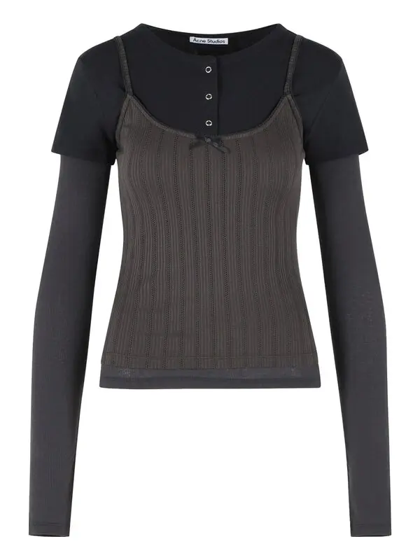 Acne Studios Lyocell T-shirt With Layered Effect - Black