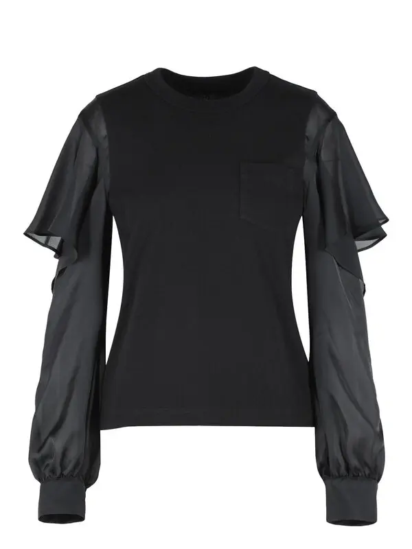 Sacai Cotton T-shirt - Black