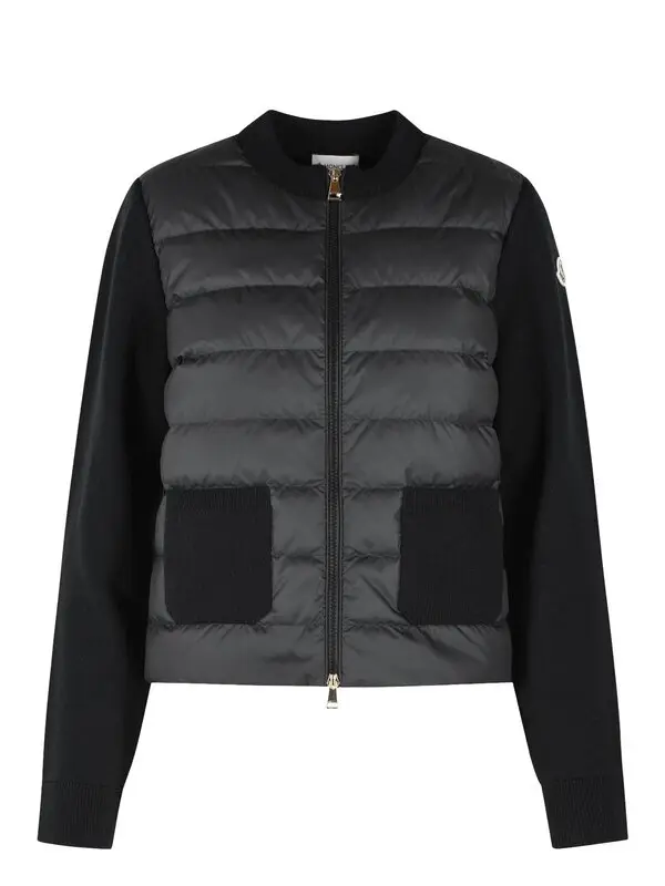 Moncler Virgin Wool Tricot Cardigan - Black