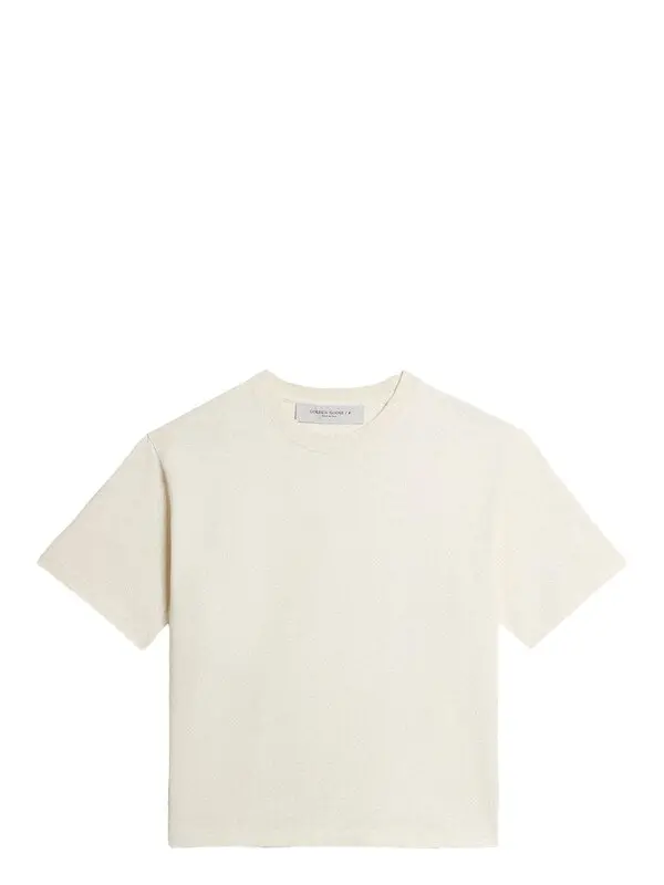 GOLDEN GOOSE Aged-effect Cotton T-shirt With Reverse Logo On The Back - Multicolor