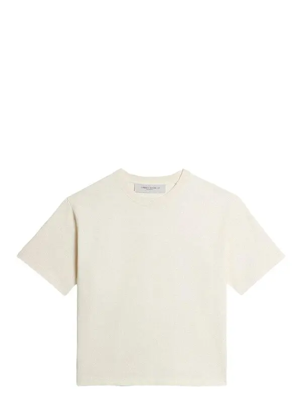 GOLDEN GOOSE Aged-effect Cotton T-shirt With Reverse Logo - Multicolor