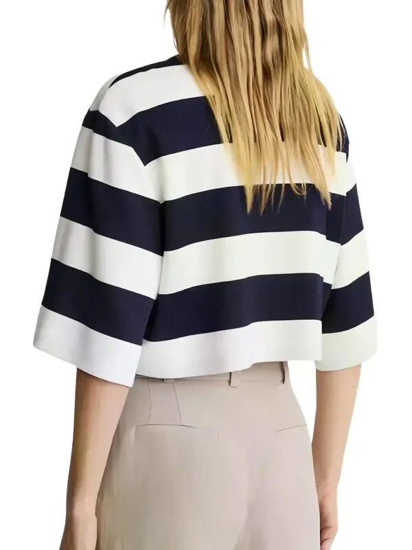 Smythe Striped Cropped T-shirt - White