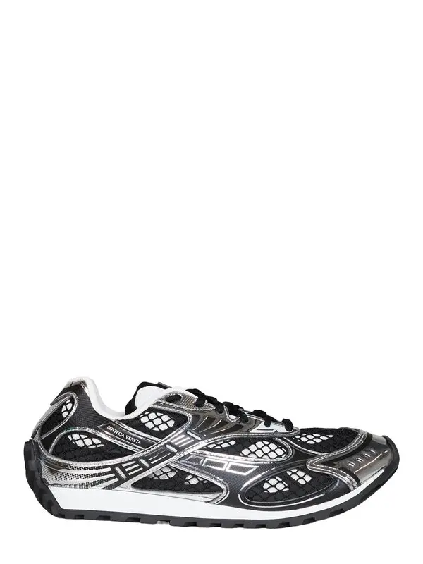 Bottega Veneta Black And Silver Lightweight Technical Fabric And Mesh Orbit Sneakers - Multicolor