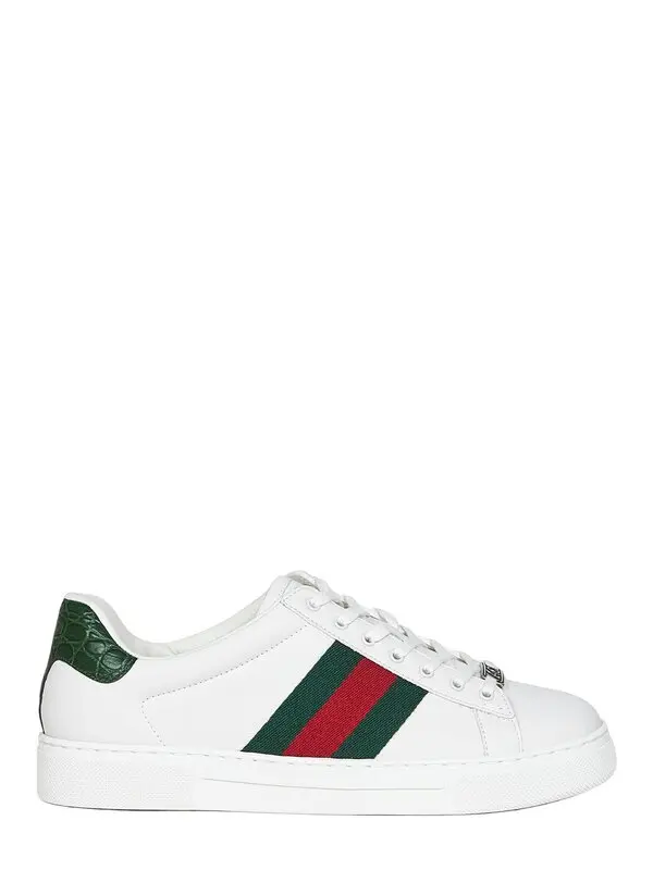 Gucci White Leather Ace Sneakers - Multicolor