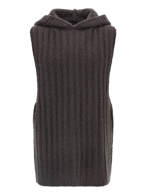 Rick Owens Hooded Tank' Top - Gray