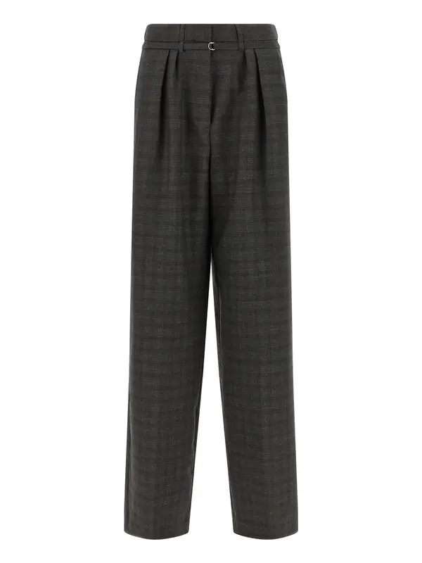 Dries Van Noten Peacha Plaid Wool Trousers - Gray
