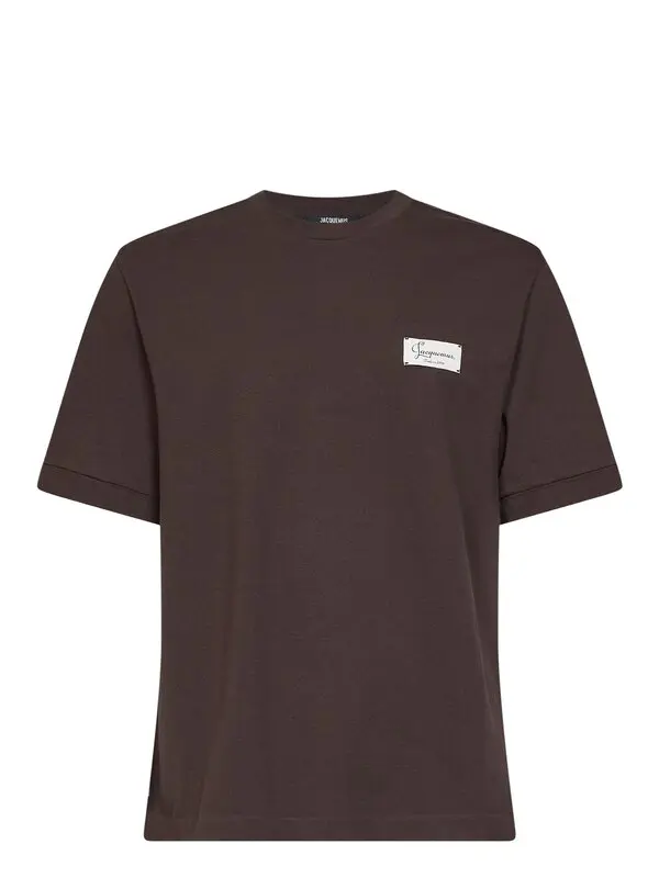 Jacquemus Dark Brown Cotton Piqué The Montaigne T-shirt - Multicolor