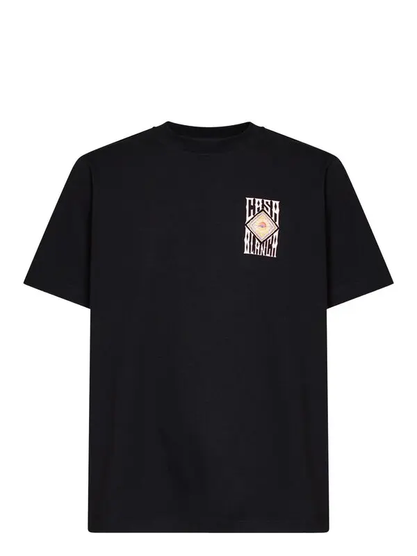 Casablanca Black Jersey Hermons Mirage Printed T-shirt - Multicolor