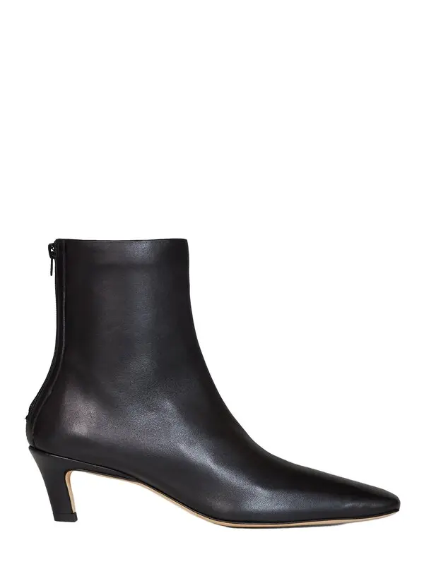 TOTEME Black Soft Nappa Leather Mid-heel Ankle Boots - Multicolor