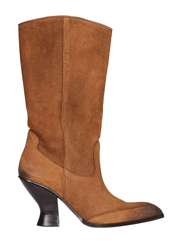 DIESEL® Brown Suede D-luffy-75-tube Boots - Multicolor