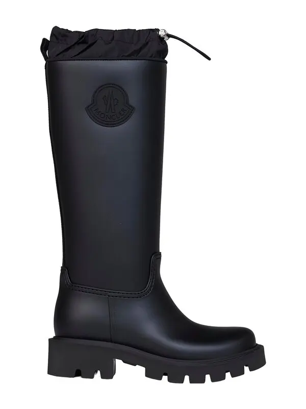 Moncler Black Kickstream High Rain Boots - Multicolor