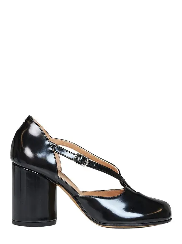 MAISON MARGIELA Black Glossy Leather Tabi Pumps - Multicolor