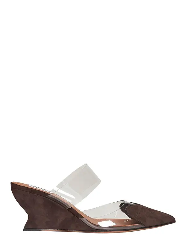 Alaïa Brown Le Coeur Wedge Mules - Multicolor