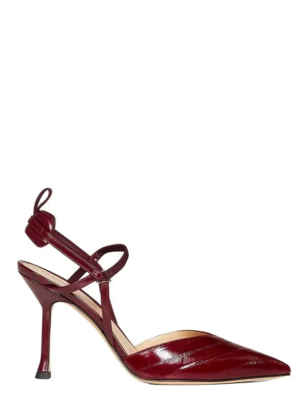 Fendi Wine And Burgundy Slingback Pumps - Multicolor