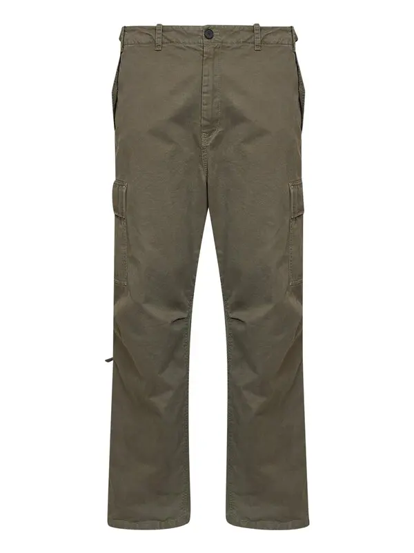 Fendi Grey-green Cotton Drill Regular-fit Utility Trousers - Multicolor